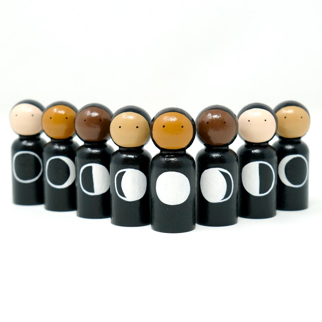 Moon Phases Peg Doll Set (*made to Order*) - Etsy