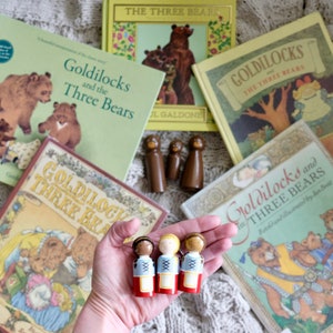 Goldilocks and the Three Bears Peg Doll Set (custom Skin Tones) (*made ...