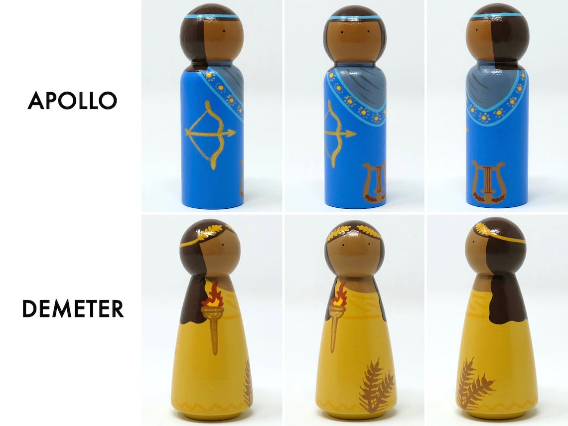 Greek Gods and Goddesses Peg Dolls (*made to Order*) - Etsy