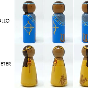 Greek Gods and Goddesses Peg Dolls (*made to Order*) - Etsy