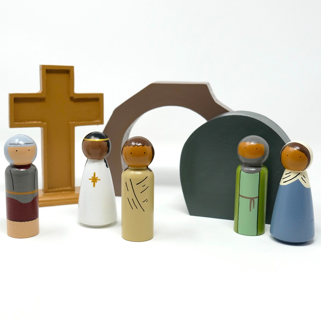 Easter / Resurrection/ Christian Peg Doll Set (inclusive Skin Tones ...