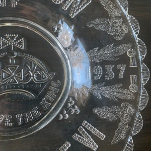 Vintage Glass Collectible Commemorative King George VI Coronation Plate ...