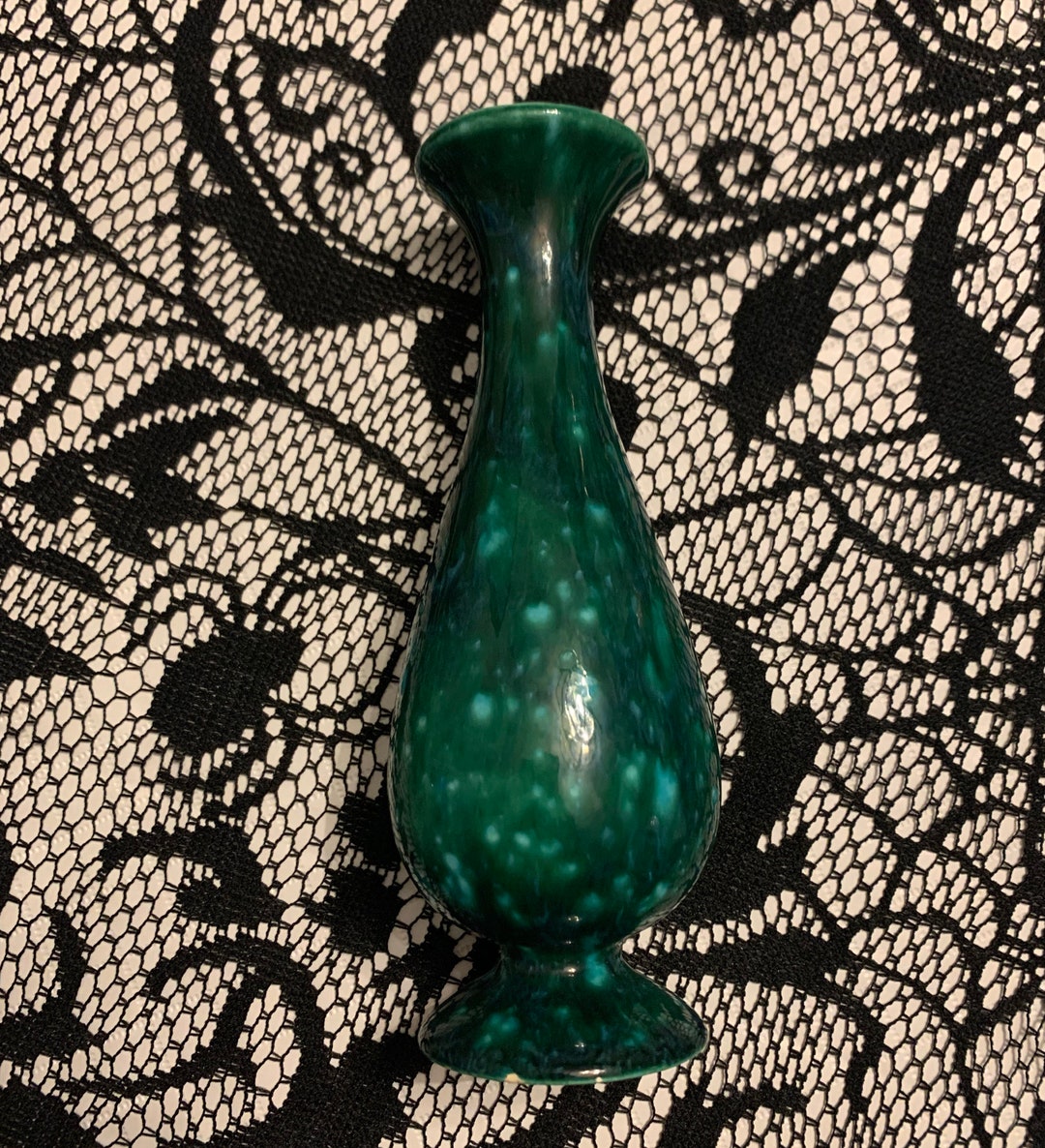 Vintage Ceramic Speckled Small Green Vase Retro Decor - Etsy