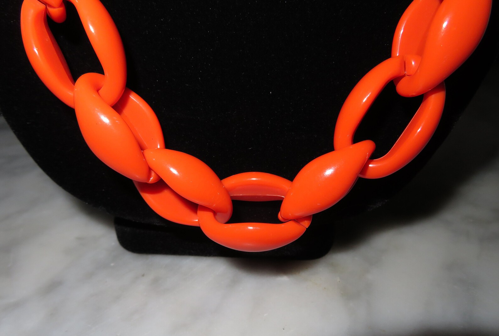 Retro Orange Vintage Large Link Chain Necklace Adjustable Interlocking ...