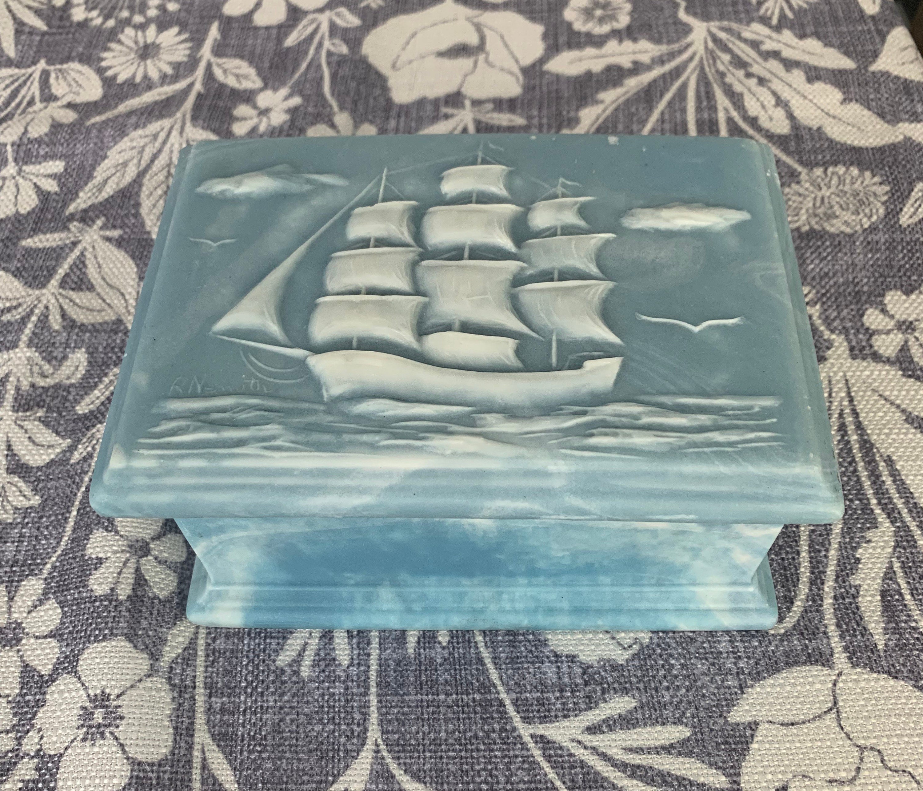 Vintage Incolay Stone Box Jewelry Box! Large Box 12” By 7” 2” Deep ...