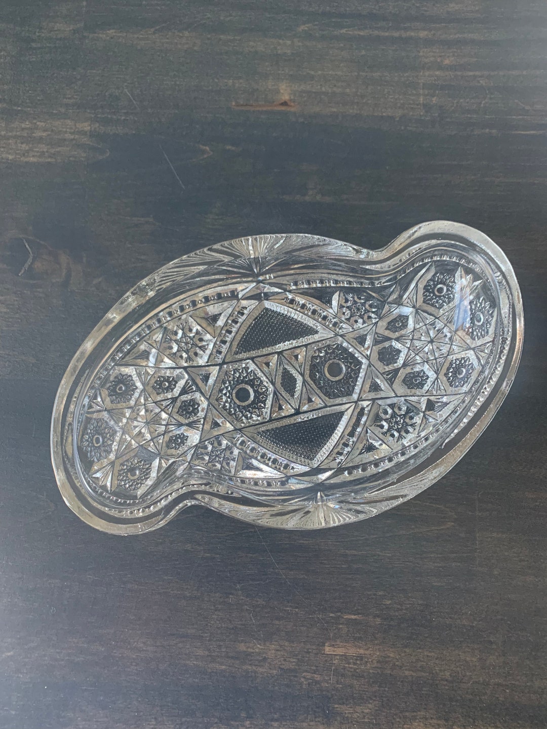 Vintage Paisley EAPG Imperial Glass Pressed Nappy Trinket Ring Serving ...