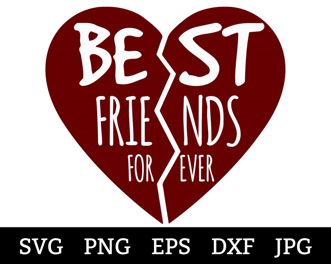 Best Friends Forever Heart Design, SVG, DXF Vector Files for Use With ...