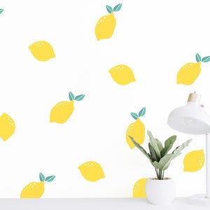 Lemon Wall Decals Lemon Sticker, Hand Drawn Decal, Kitchen Wall Sticker ...