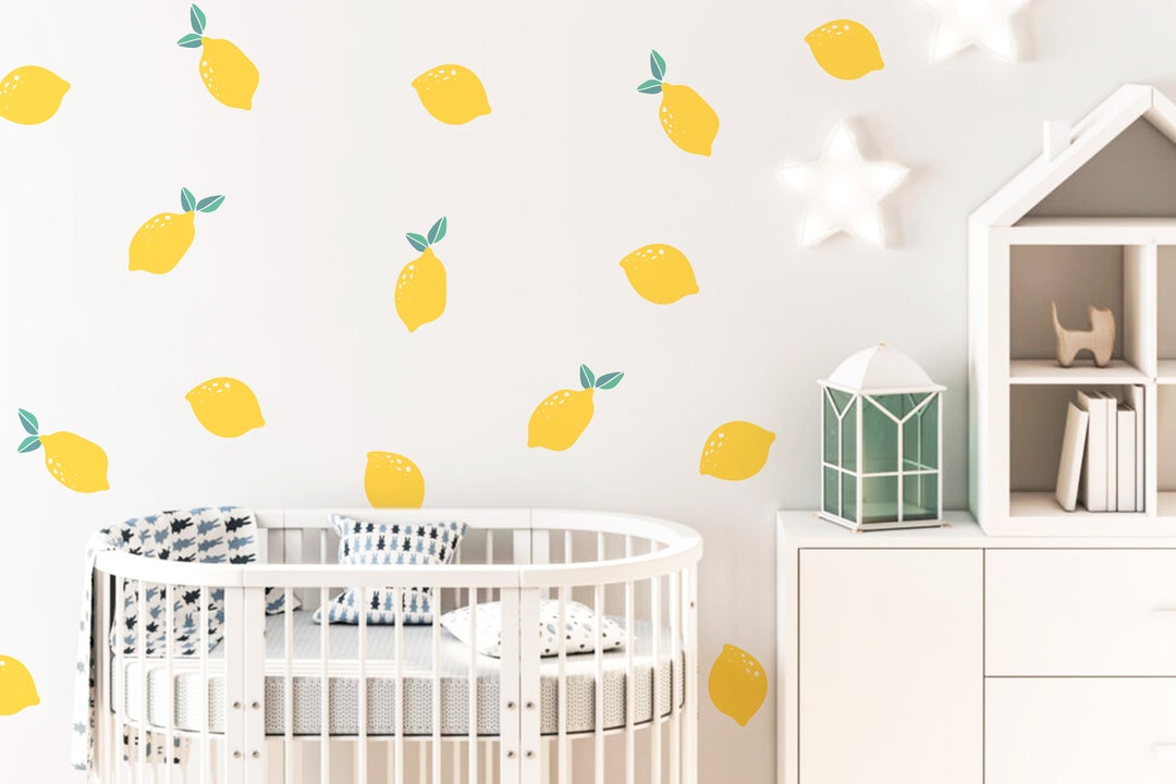 Lemon Wall Decals Lemon Sticker, Hand Drawn Decal, Kitchen Wall Sticker ...