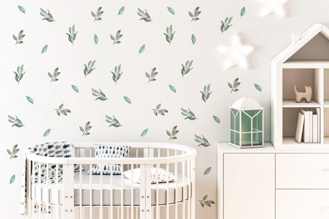 Greenery Wall Decals, Watercolor Greenery Sticker, Watercolor Green ...