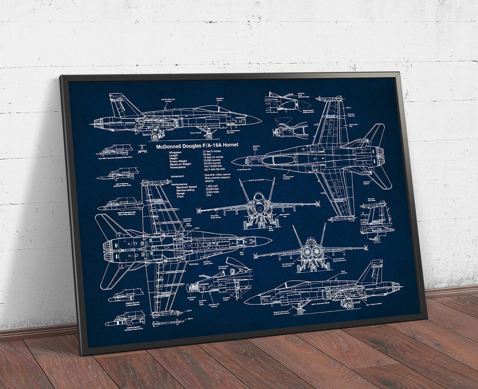 F18 Hornet Patent Print, Fighter Jet Blueprint, Military Aircraft Wall ...