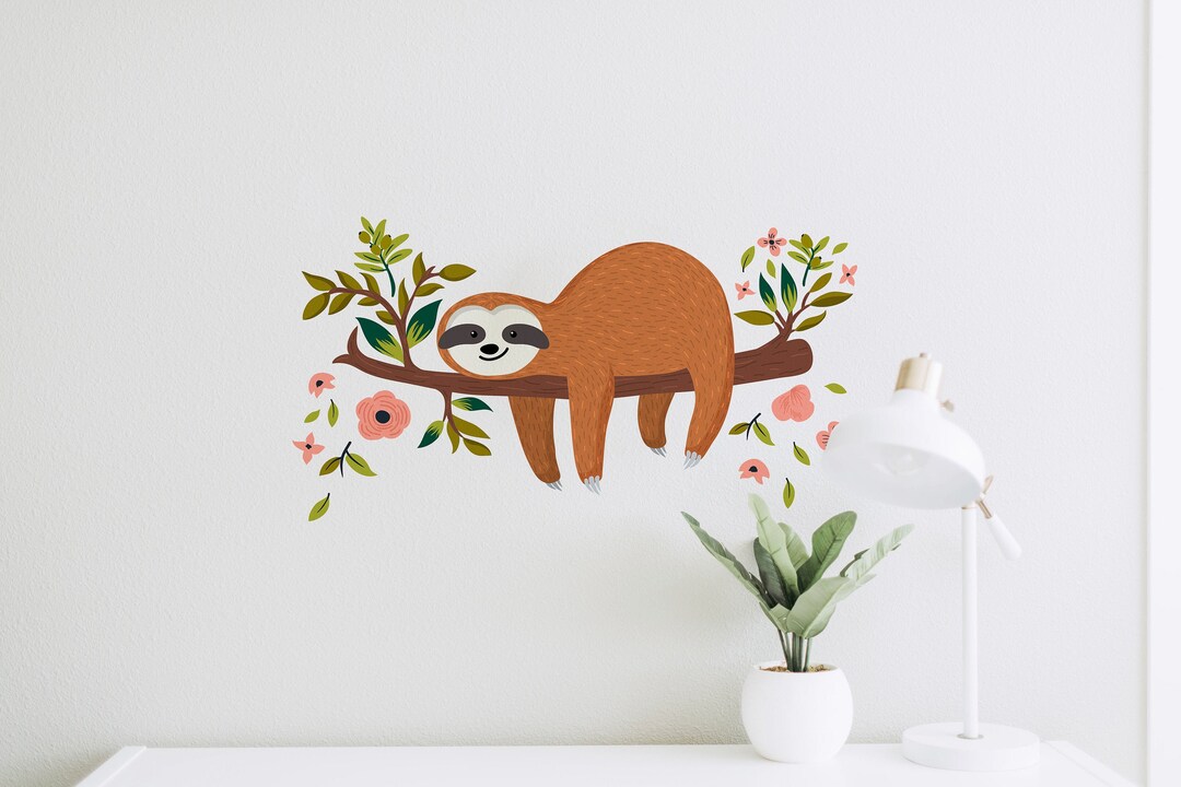 Sloths and Tree Wall Decal, Wall Decoration, Stickers for Children ...