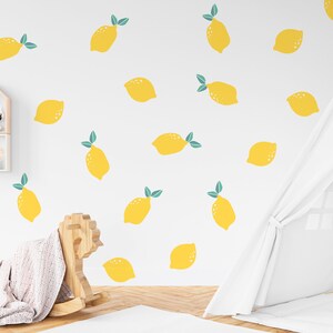 Lemon Wall Decals Lemon Sticker, Hand Drawn Decal, Kitchen Wall Sticker ...