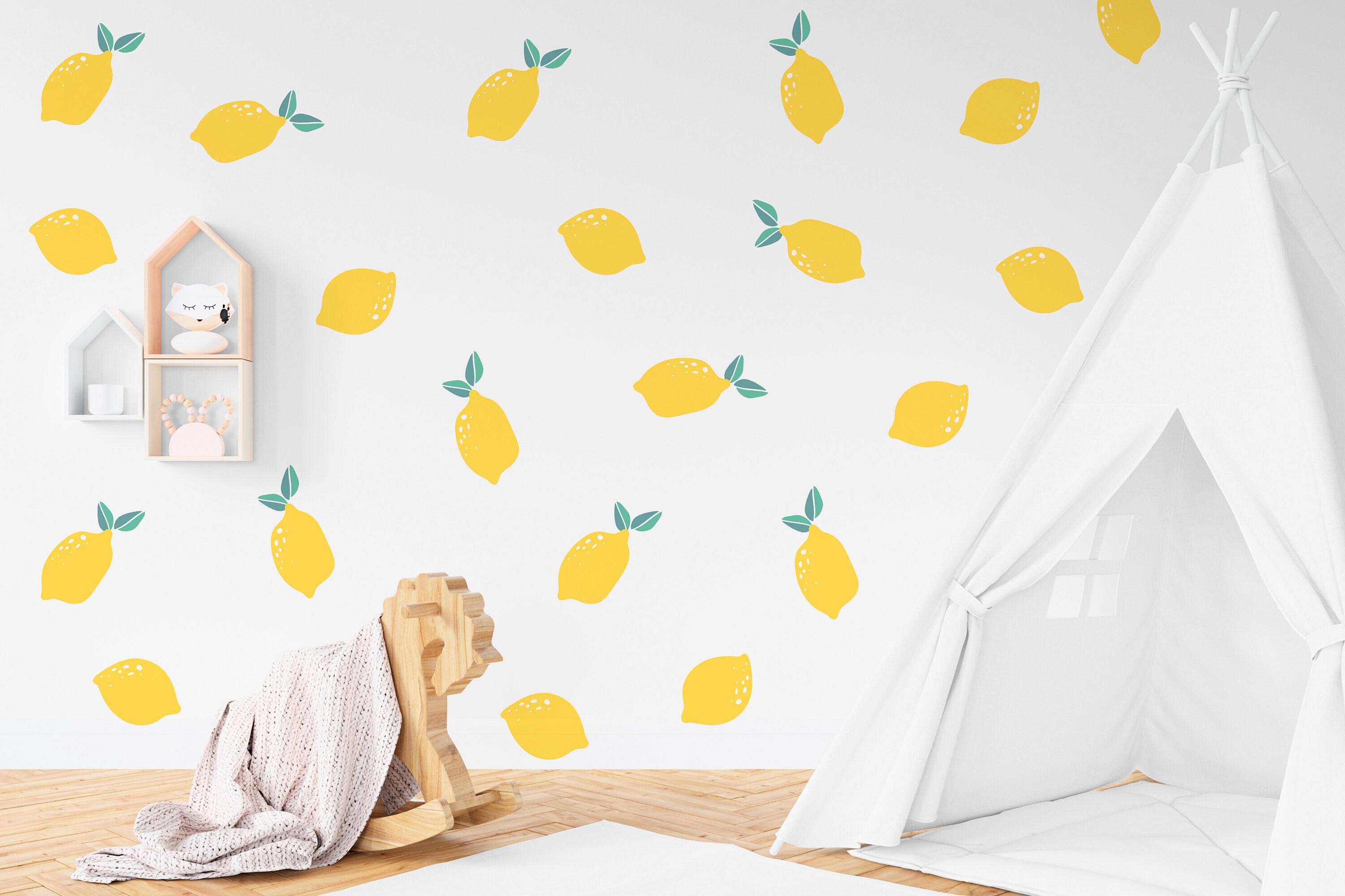 Lemon Wall Decals Lemon Sticker Hand Drawn Decal Kitchen | Etsy India