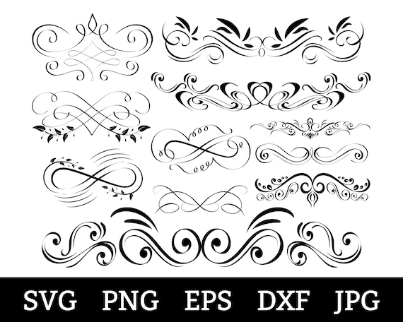 Líneas SVG Línea SVG Flourish SVG Floral Svg Divisores Svg - Etsy España