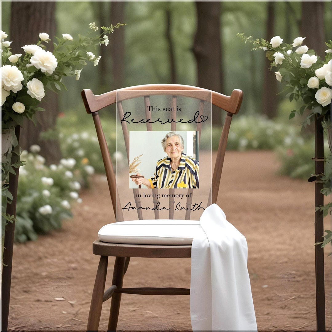 Memorial Plaque for a Wedding, Memorial Plaque, Chair Plaque, Memory of ...