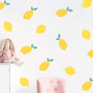 Lemon Wall Decals Lemon Sticker, Hand Drawn Decal, Kitchen Wall Sticker ...