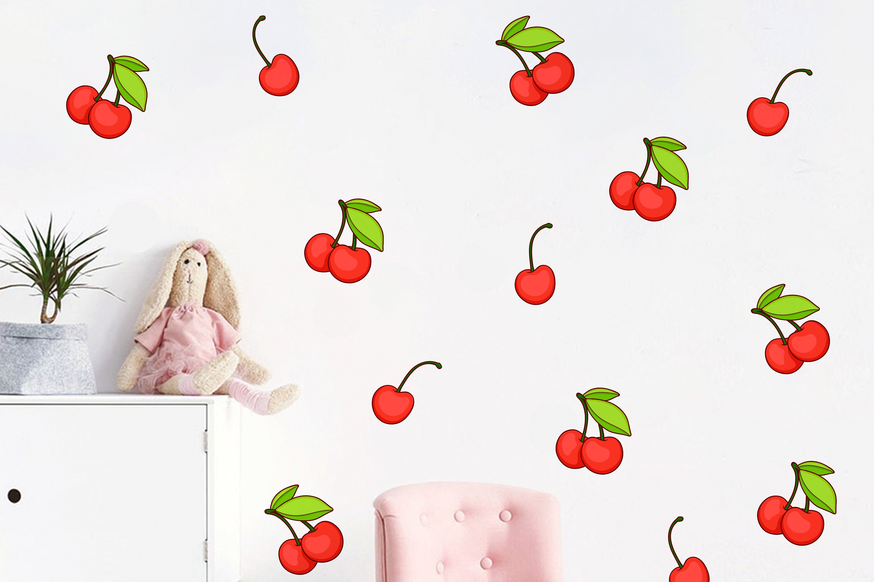 Cherry Stickers Cherry Removable Decals Wall Sticker Wall | Etsy