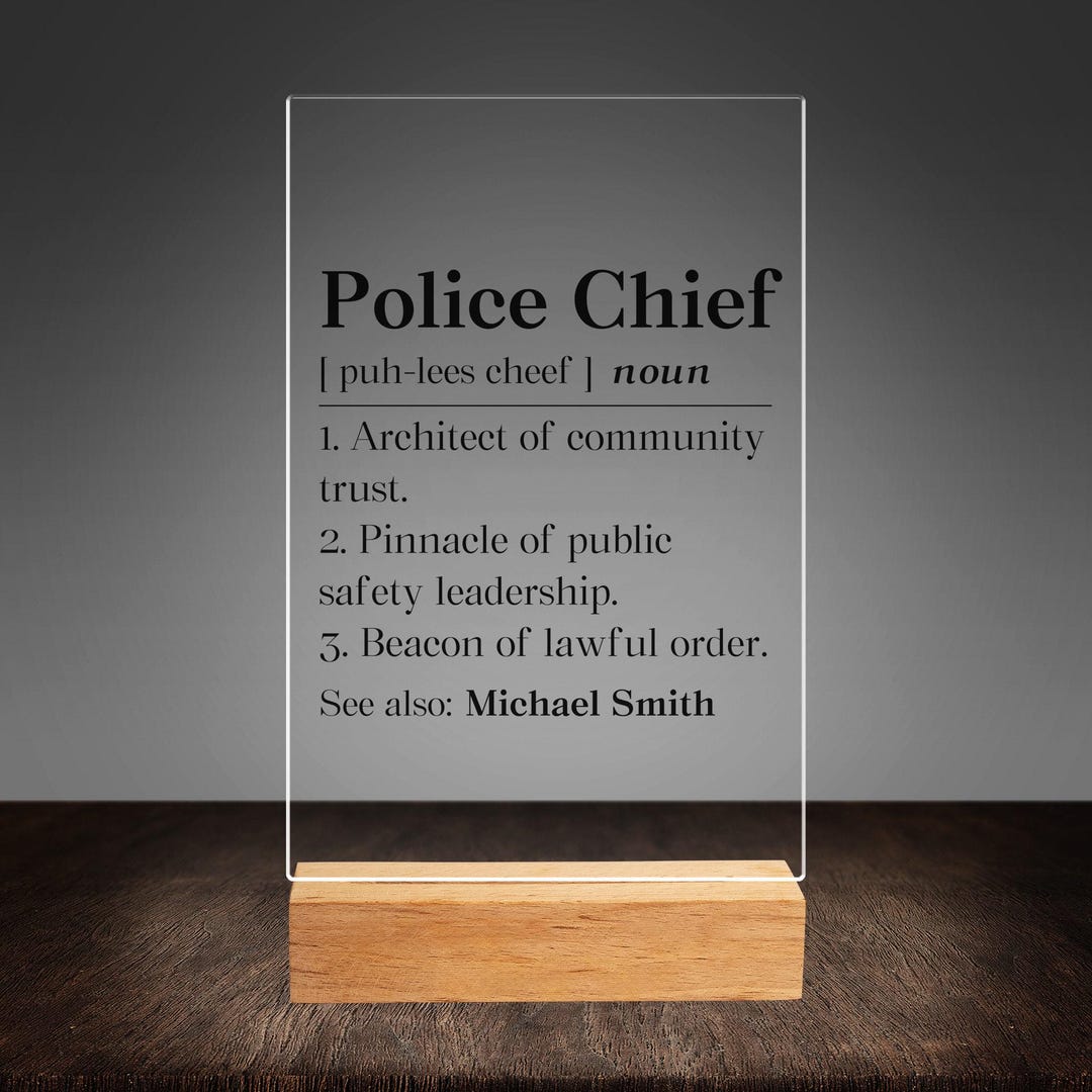 Customizable Police Chief Plaque, Ideal for Promotion or Retirement ...