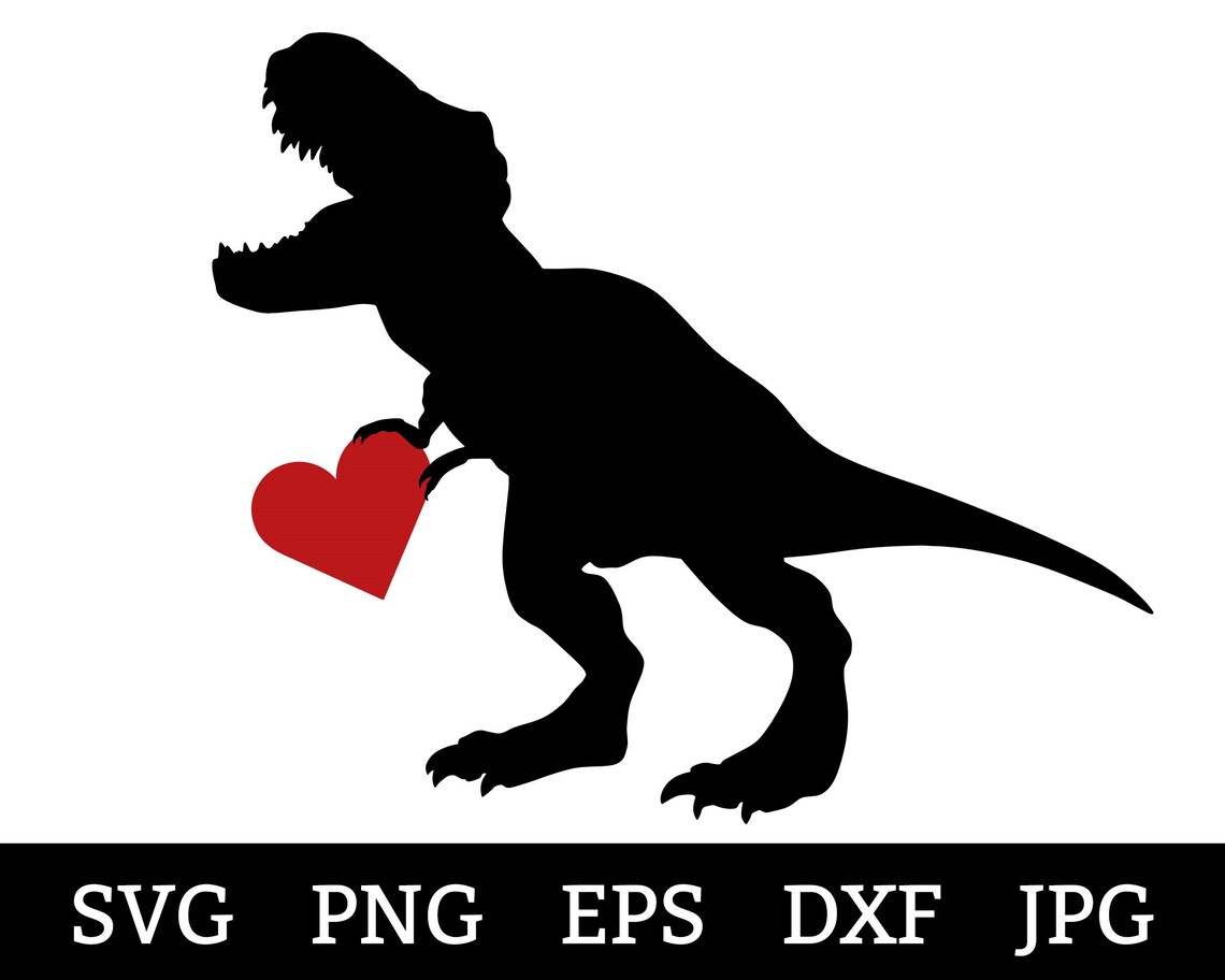 Valentine SVG Dinosaur Cut File Loveasaurus SVG T Rex Heart - Etsy España