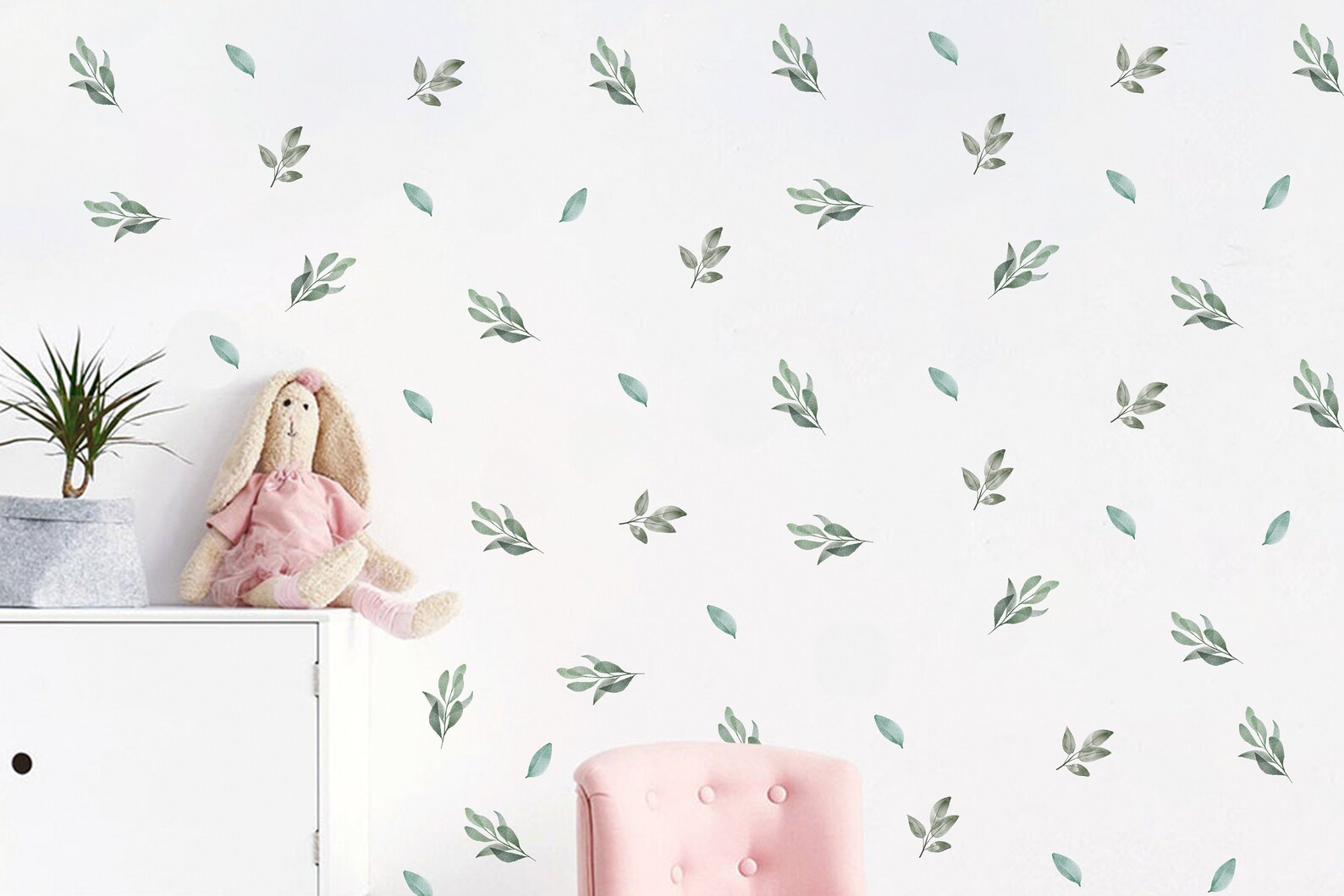 Greenery Wall Decals Watercolor Greenery Sticker Watercolor | Etsy