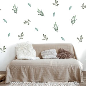 Greenery Wall Decals, Watercolor Greenery Sticker, Watercolor Green ...