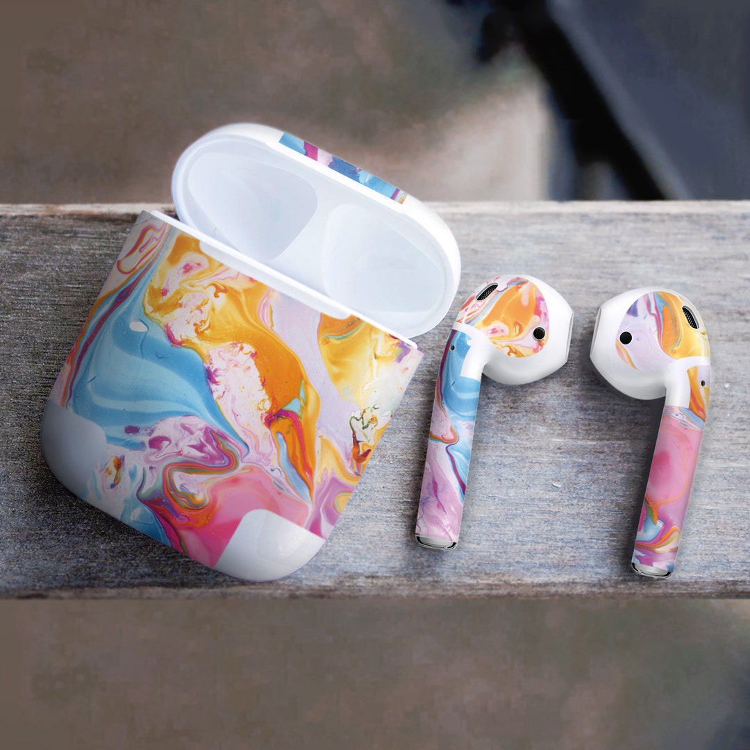 Watercolor Airpods Skin Colored Airpods Decal Marble Airpods Vinyl ...