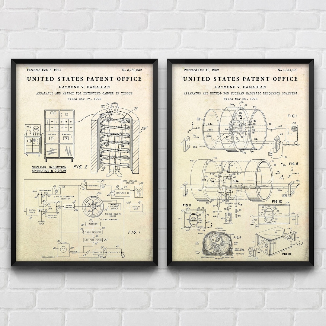 MRI Machine Patent Art Prints - Radiology Inventions Wall Decor, X-ray ...
