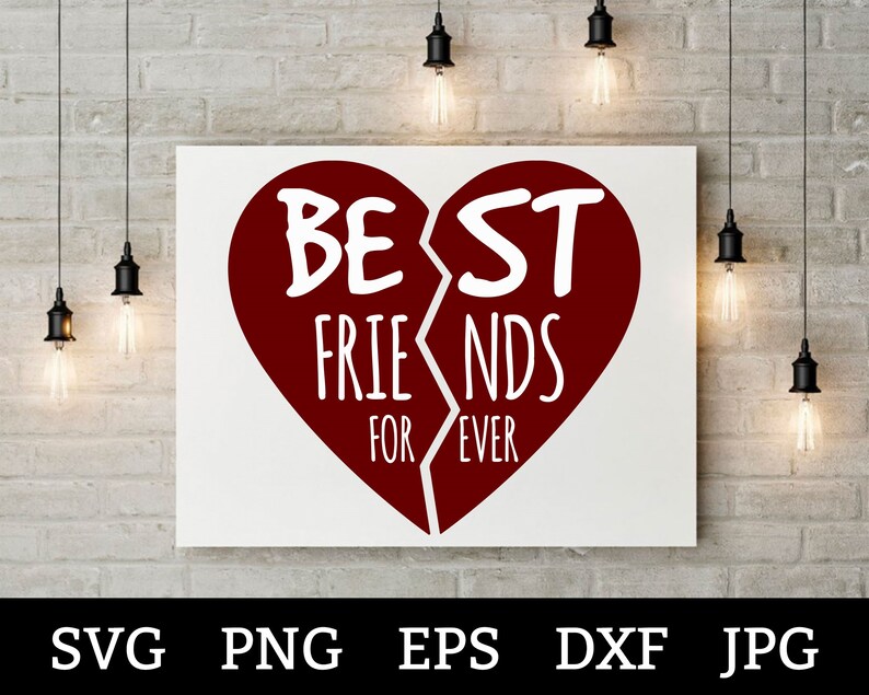 Best Friends Forever Heart Design SVG DXF Vector Files for - Etsy