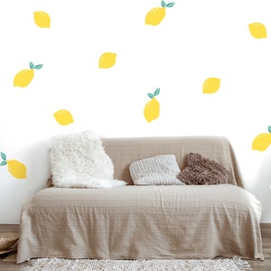 Lemon Wall Decals Lemon Sticker, Hand Drawn Decal, Kitchen Wall Sticker ...