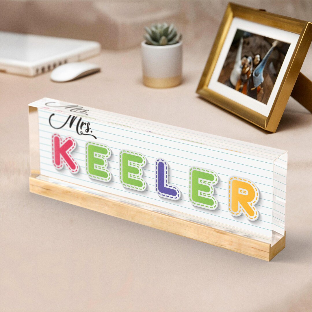 Personalized Acrylic Desk Sign With Wooden Stand, Office Decor or Gift ...