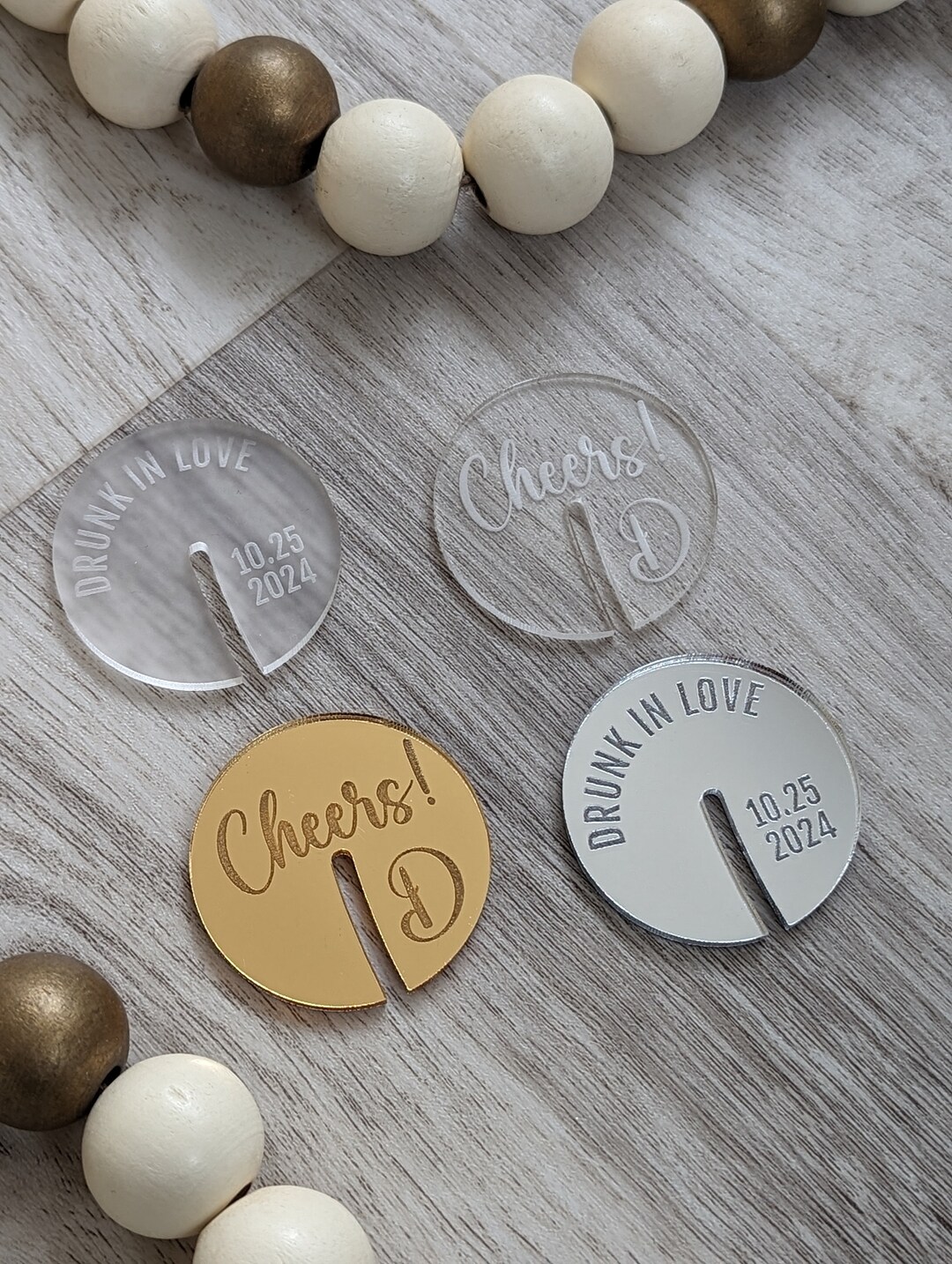 Circle Personalized Drink Tags | Wedding Drink Tags | Customizable ...