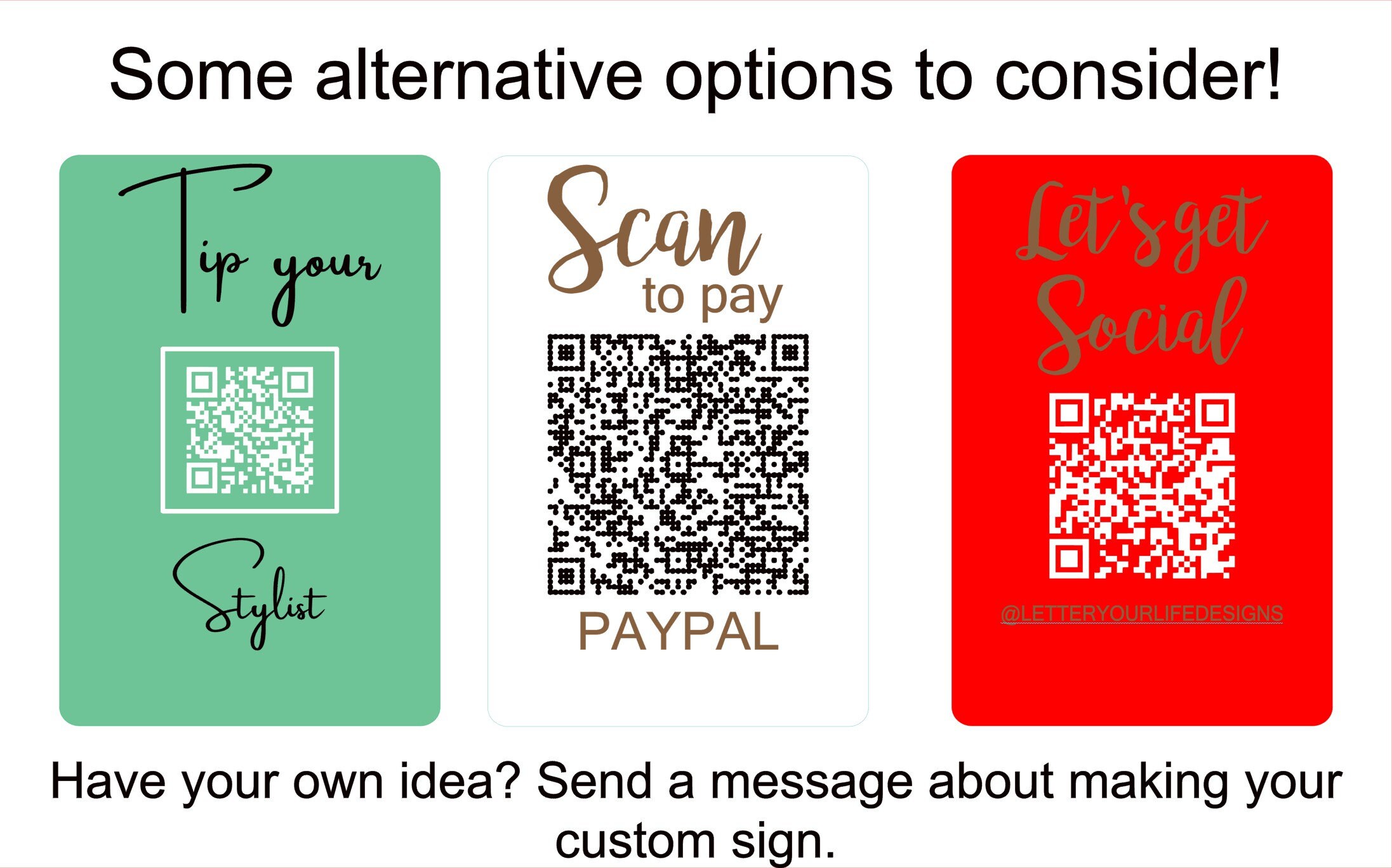 Mini QR Display Sign Social Media Sign Facebook instagram - Etsy