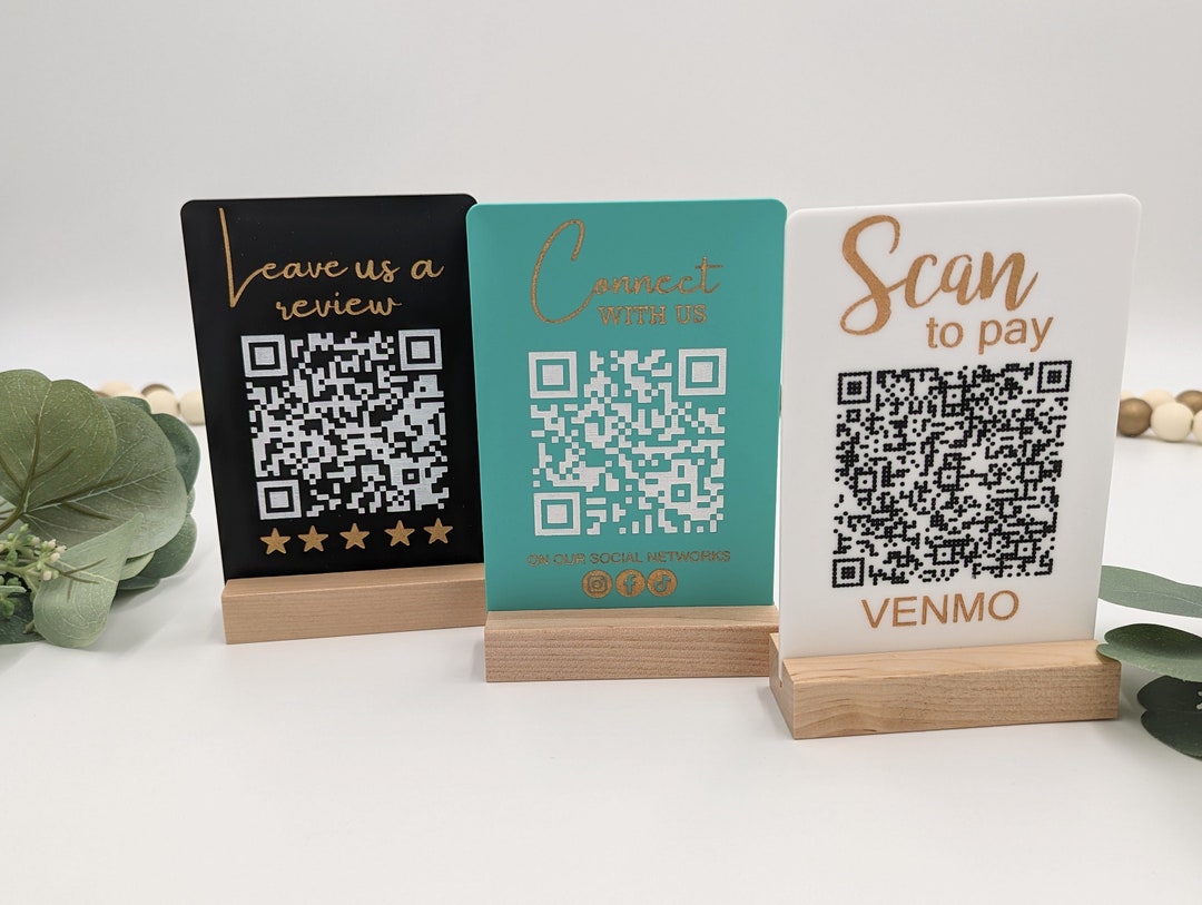Mini QR Display Sign Social Media Sign Facebook Instagram Payment Sign ...