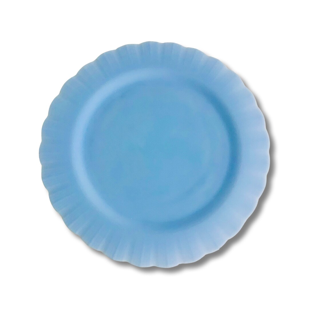 Vintage Delphite Blue Pyrex Cake Plate / Piecrust Edged Pastel Blue ...
