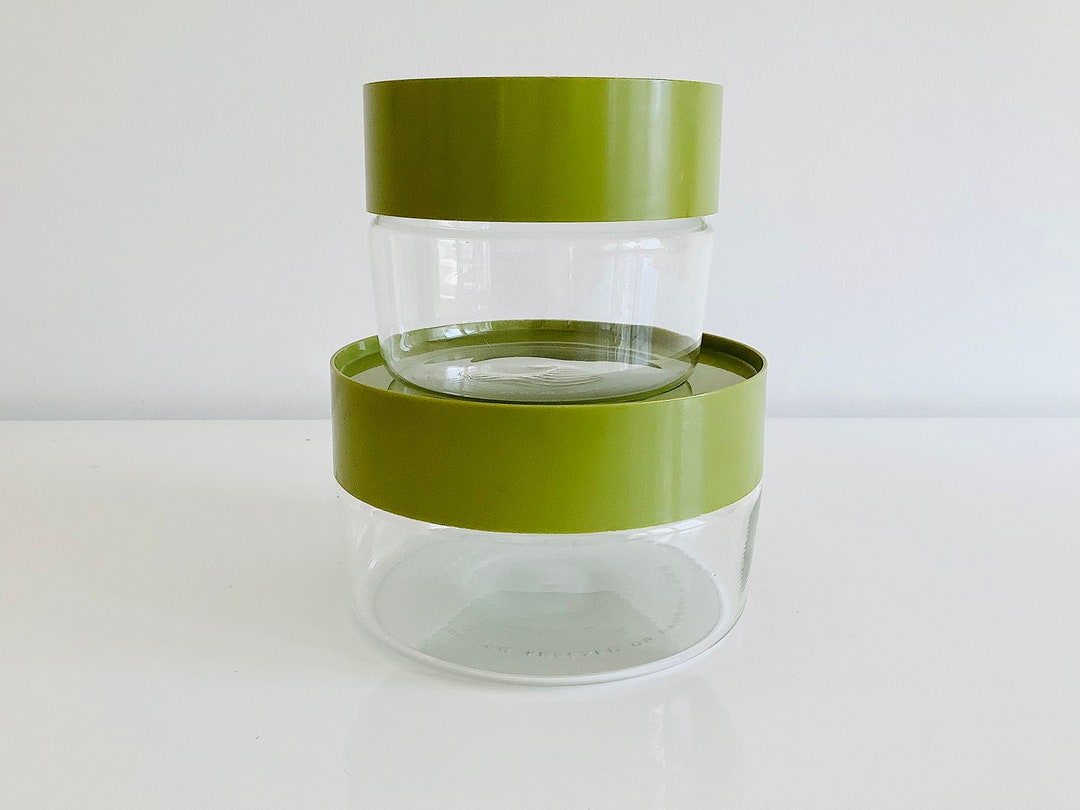 Vintage Pyrex See and Store Kitchen Canisters / Set of 2 Glass and ...