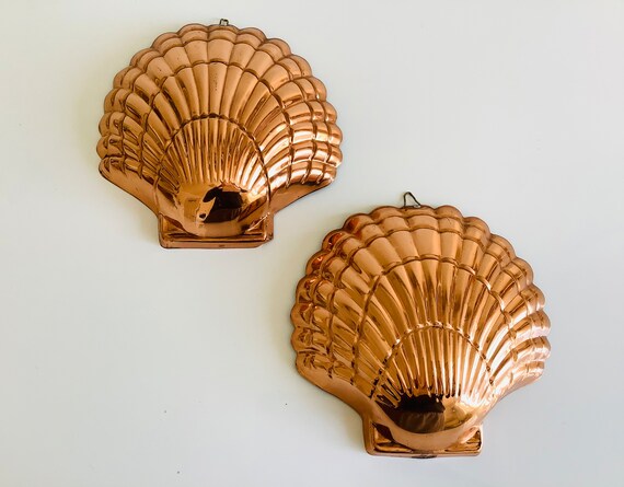 Pair of Copper Seashell Molds / Shell Shaped Baking Jelly - Etsy