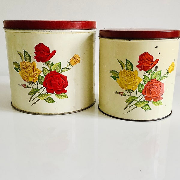 Vintage Tin Food Containers - Etsy