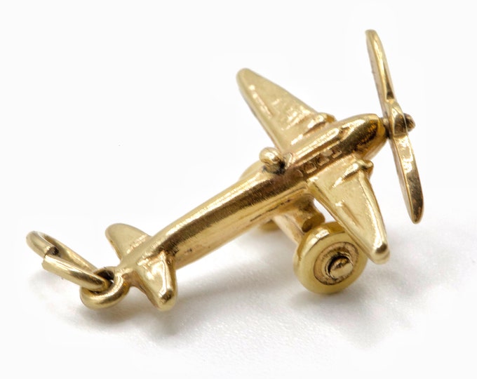 Vintage 1950s Airplane 10K Charm With Moving Propeller and Wheels 10K ...