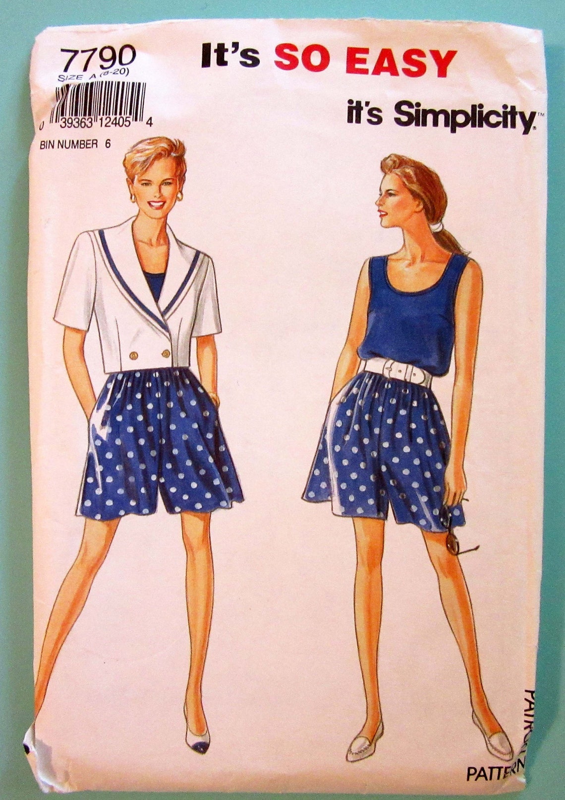 Simplicity 7790 Size 8-20 Ladies' Shorts, Tank Top & Jacket Pattern ...