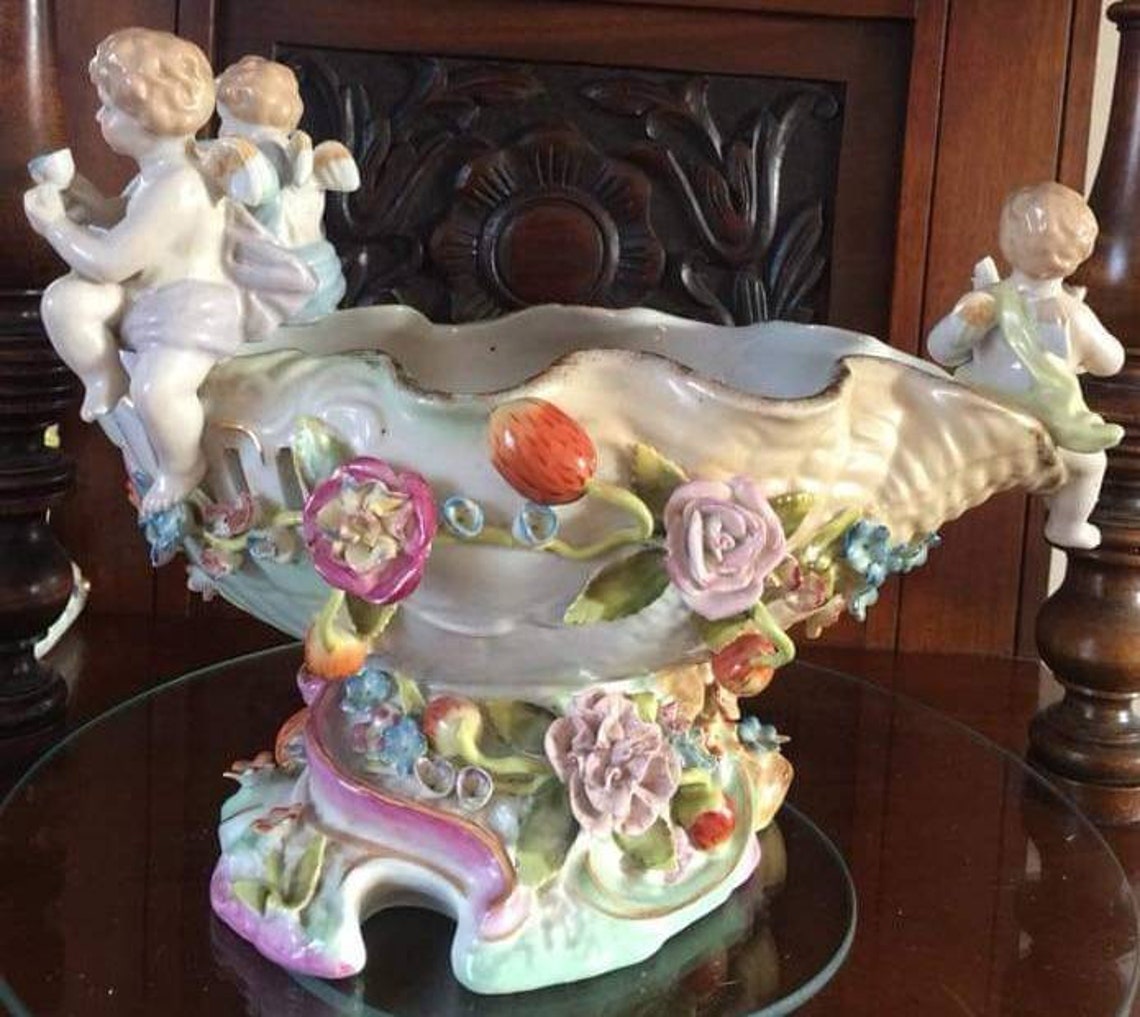 Germany Dresden Rococo Style Antique Porcelain Centerpiece Bowl ...