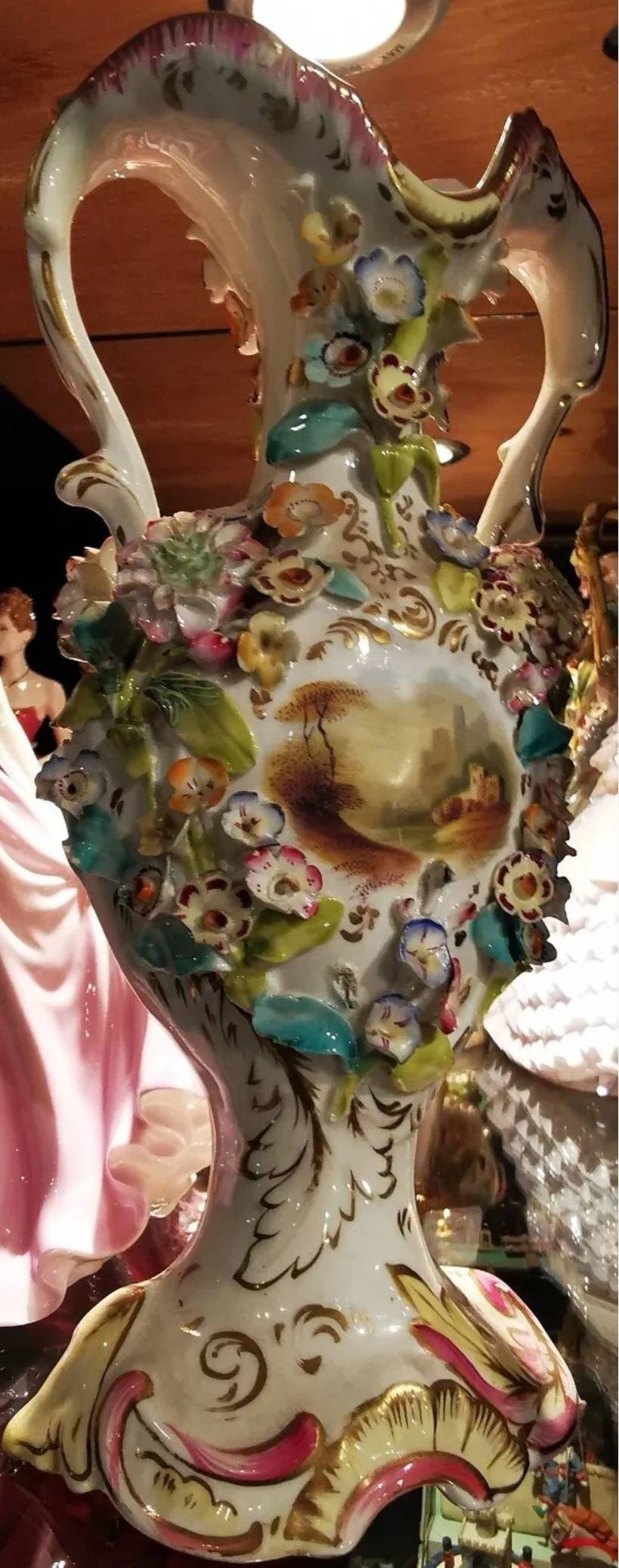 Antique English Coalport Vase Circa 1930, Ornately Gilded ...