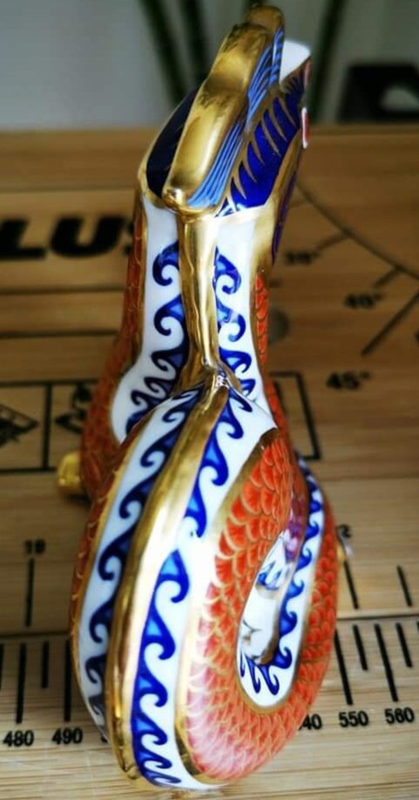 Royal Crown Derby 'dragon' Imari Paperweight, Gold Stopper, Hand ...