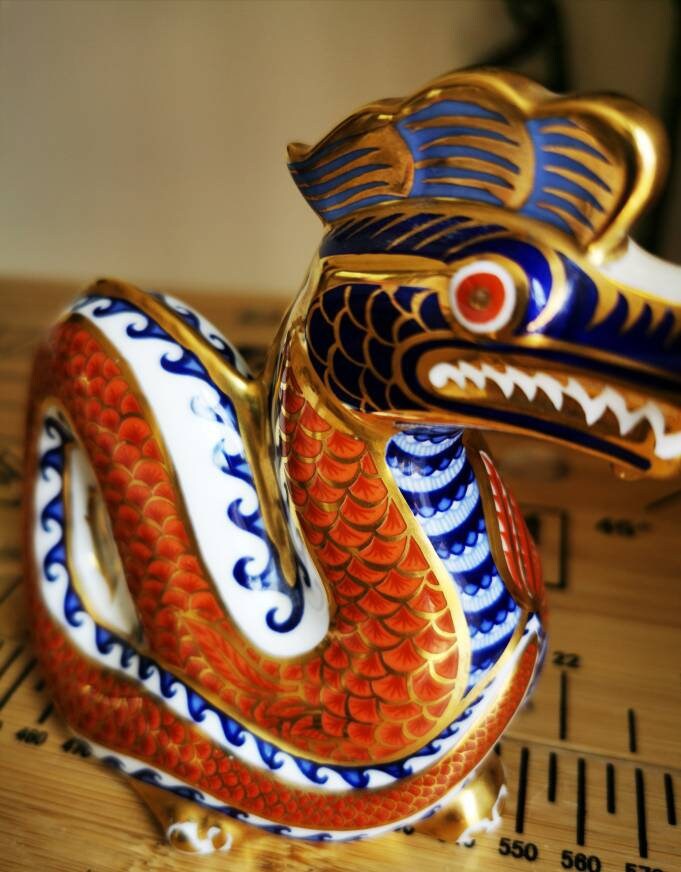Royal Crown Derby 'dragon' Imari Paperweight, Gold Stopper, Hand ...