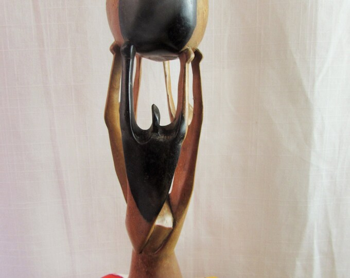 African Carved Wood Unity Statue - Etsy