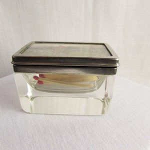Antique Crystal Match Box With Hunting Scene Circa 1920 - Etsy