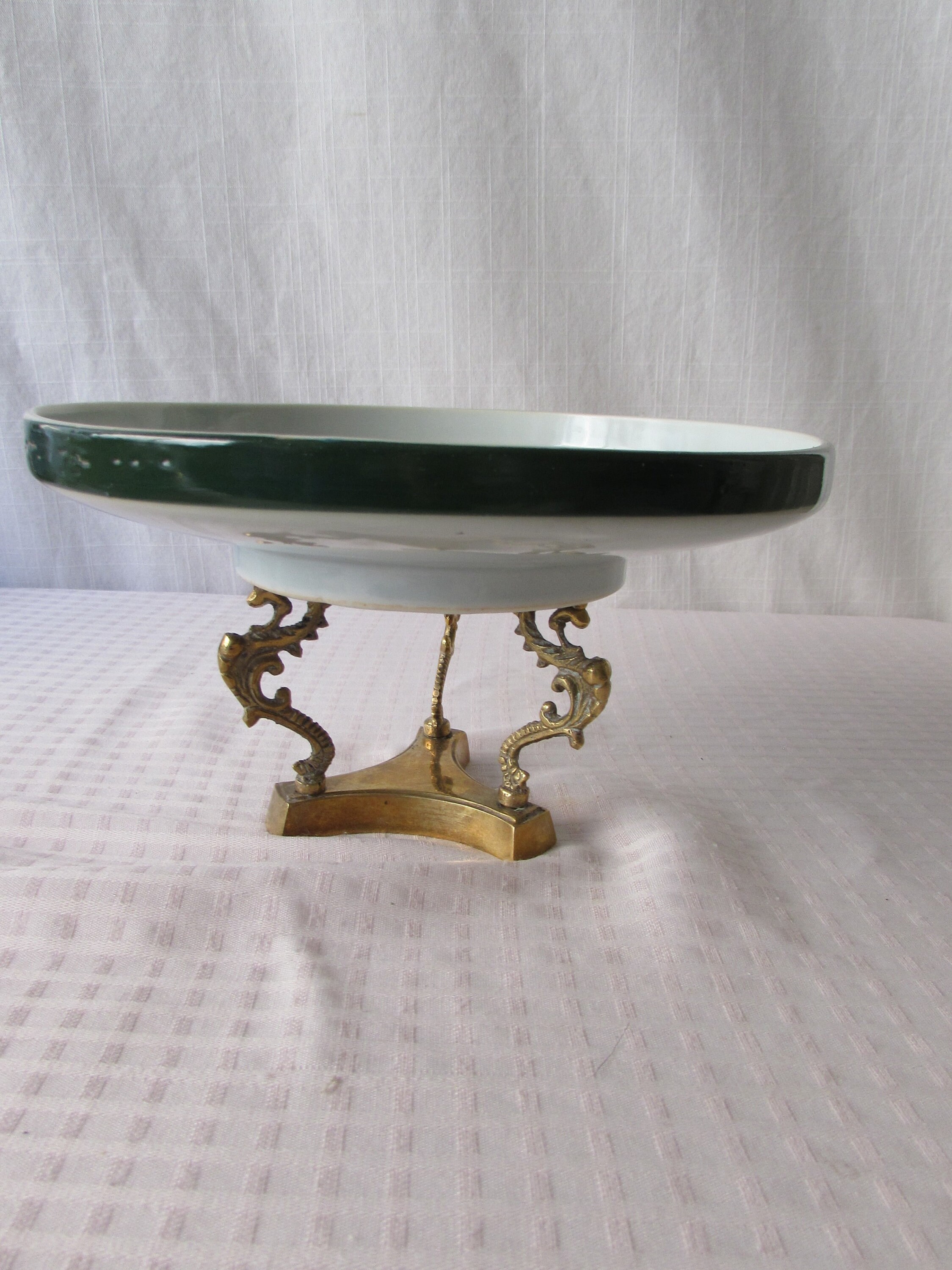 CRAWFISH PLATE Serving Dish on Stand Porcelain Hand Painted - Etsy