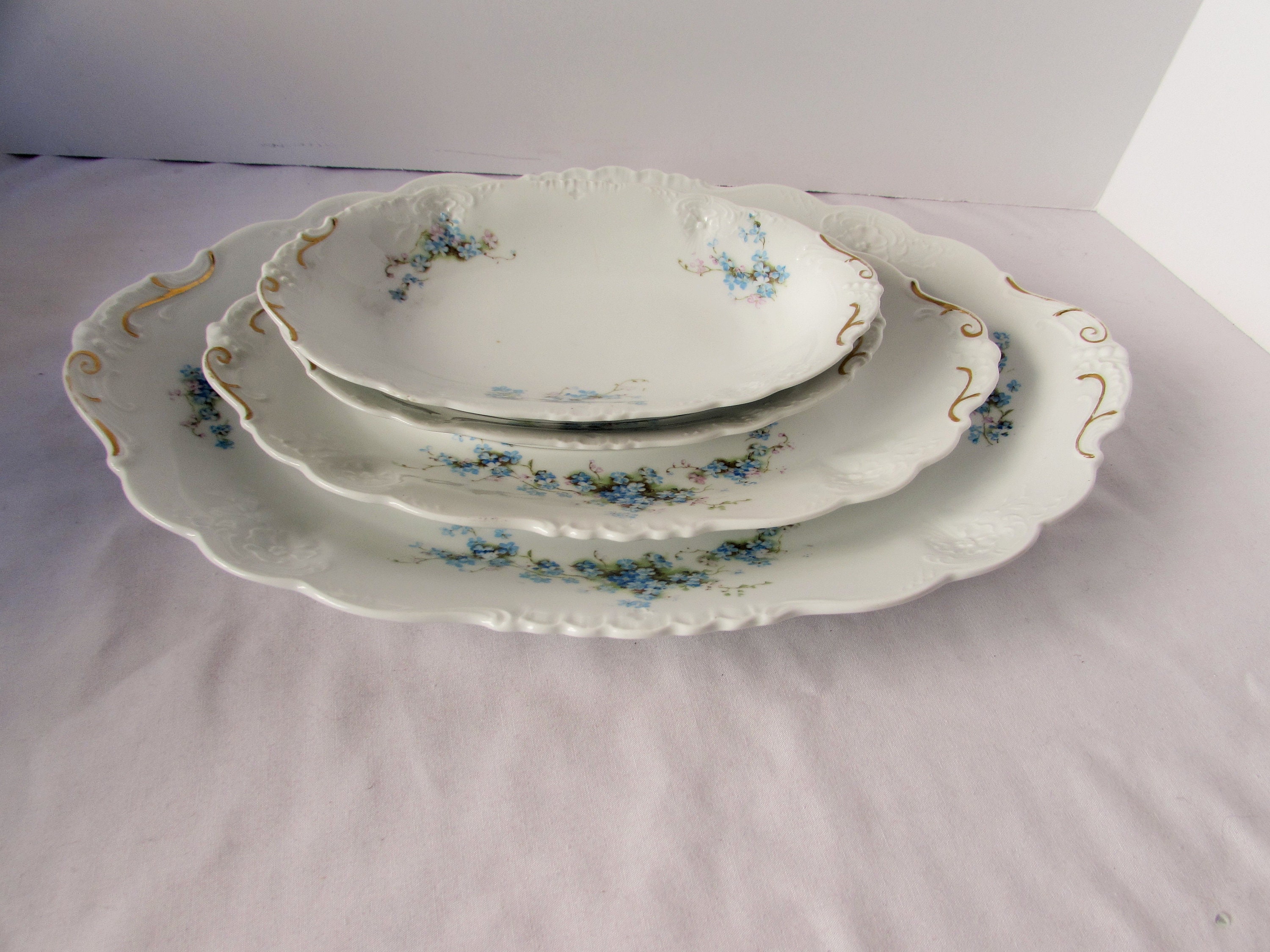 Antique Porcelain Serving Plates 5 H&co Halmarked - Etsy