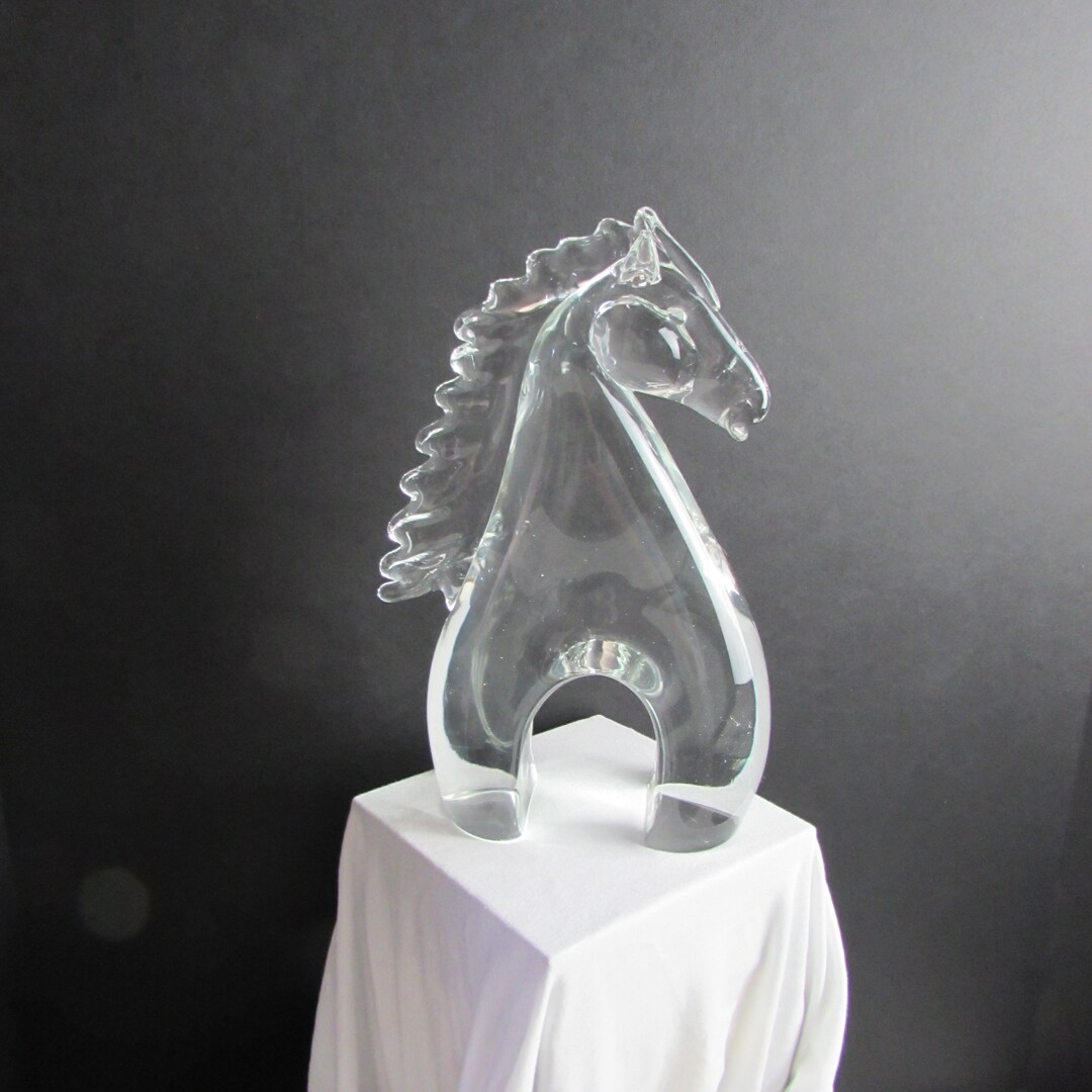 CRYSTAL HORSE SCULPTURE Baccarat Look but Not Signed - Etsy