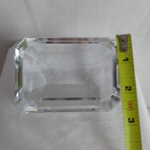 Vintage Tiffany & Co Crystal Emerald Cut Paperweight Dove of Peace Acid ...